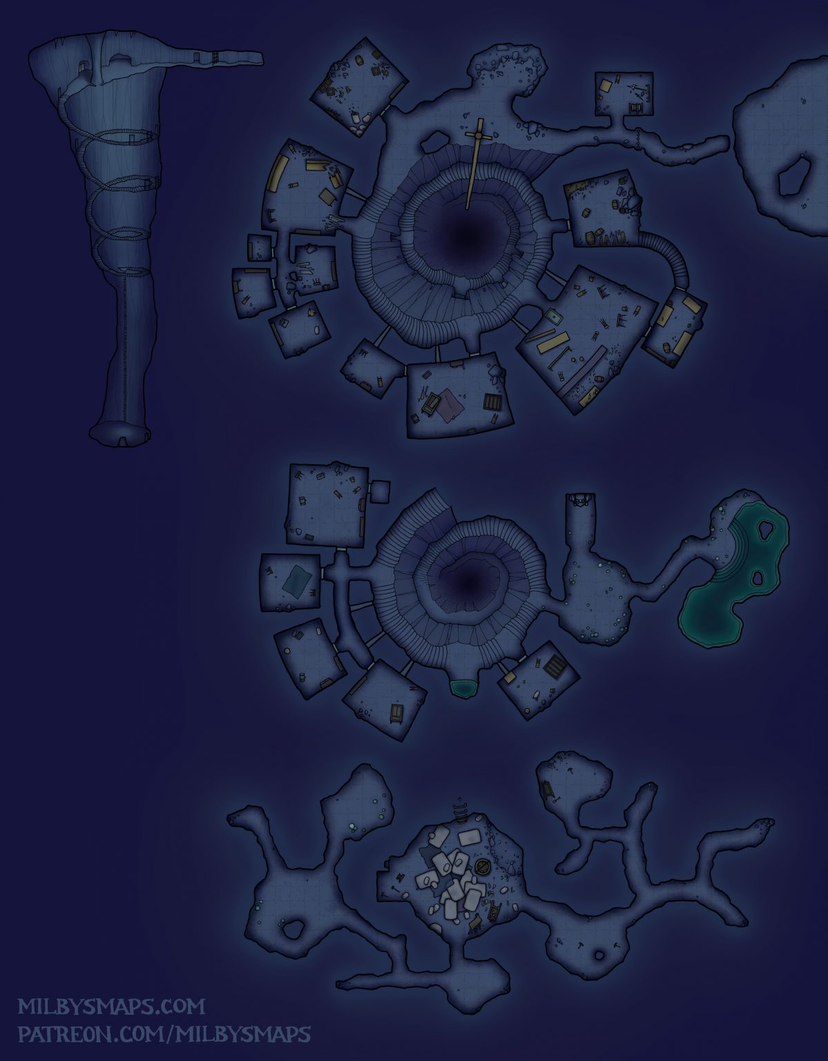 Ollin’s Borehole – An Abandoned Deep Gnome Mining Outpost – Milby's Maps